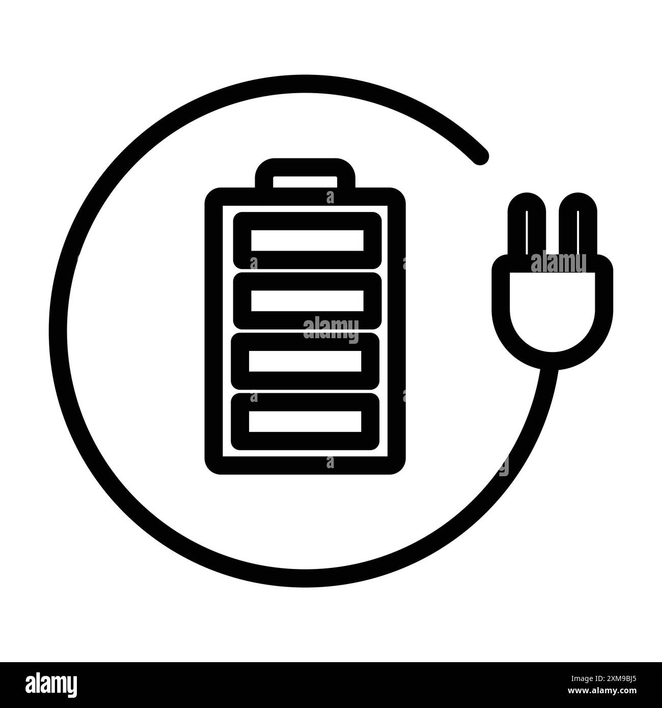 Charging battery icon linear logo mark set collection in black and ...