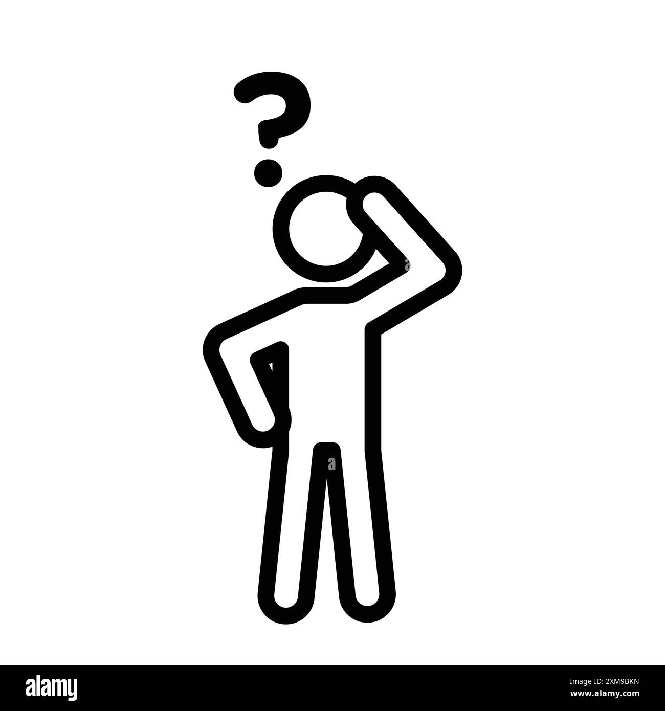 Confusing man icon linear logo mark set collection in black and white for web Stock Vector Image ...