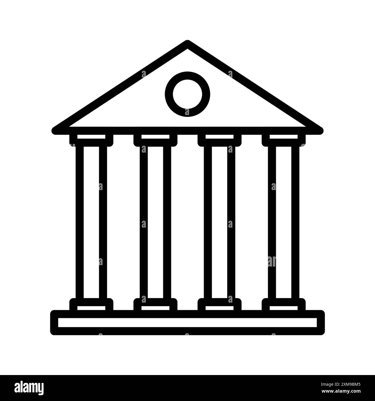 Bank icon linear logo mark set collection in black and white for web ...