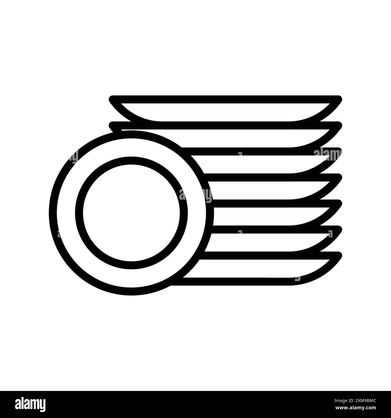 Clean stack plates icon linear logo mark set collection in black and ...