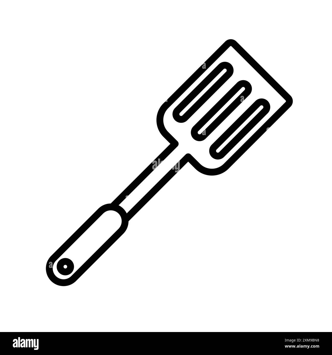 Cooking spatula icon linear logo mark set collection in black and white ...