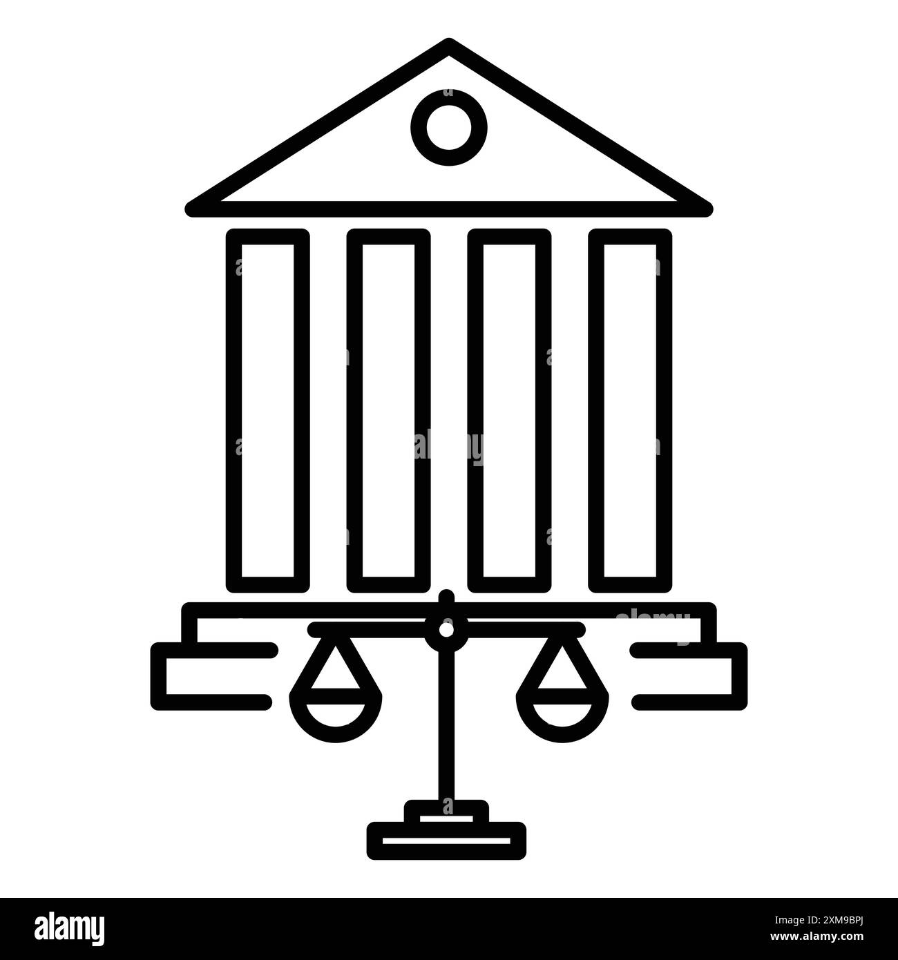 Court judgement icon linear logo mark set collection in black and white ...