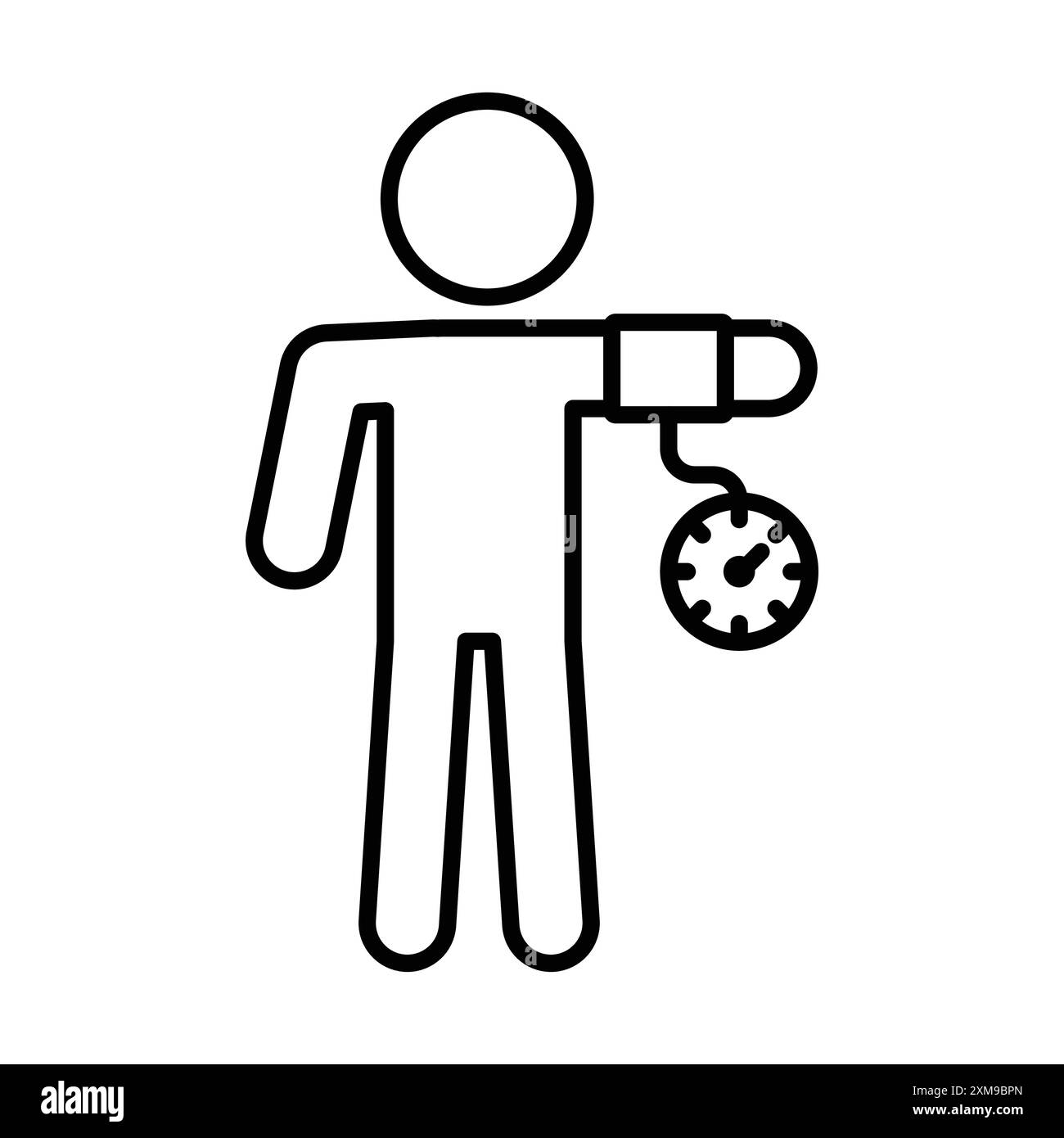 Blood pressure icon linear logo mark set collection in black and white ...