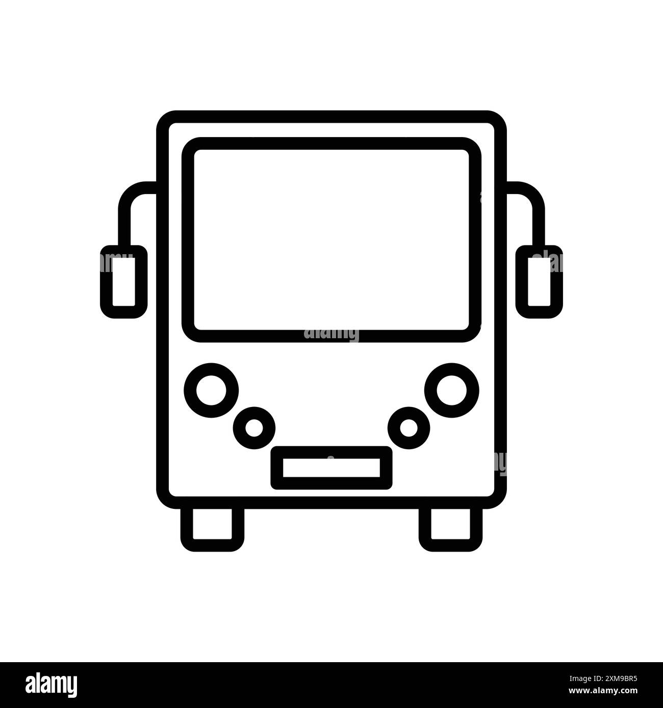 Bus icon linear logo mark set collection in black and white for web ...