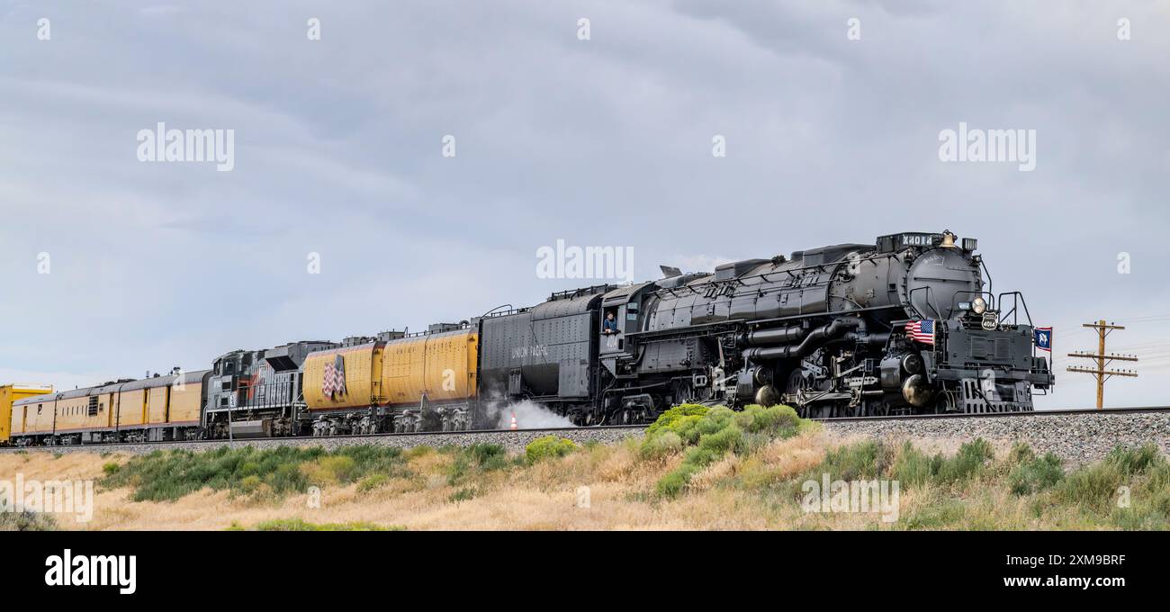Union Pacific Big Boy steam engine 4014 operating west of Hanna Wyoming Stock Photo - Alamy