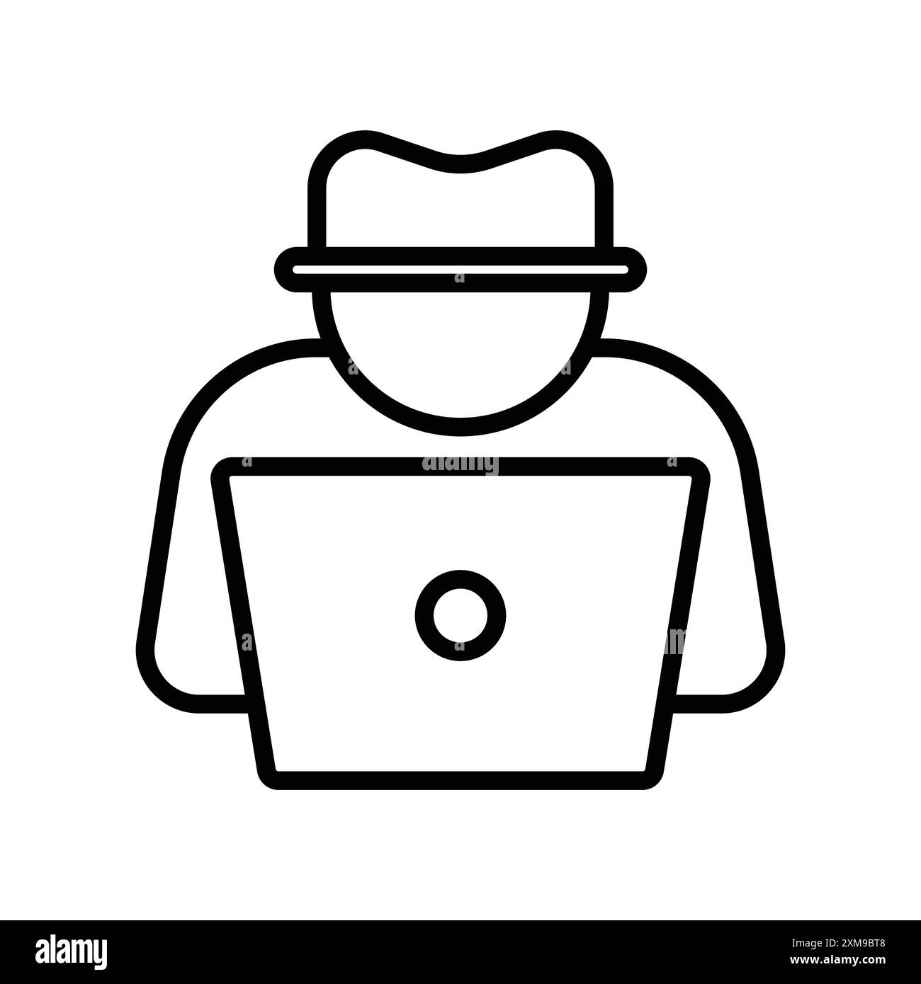 Cyber crime icon linear logo mark set collection in black and white for ...