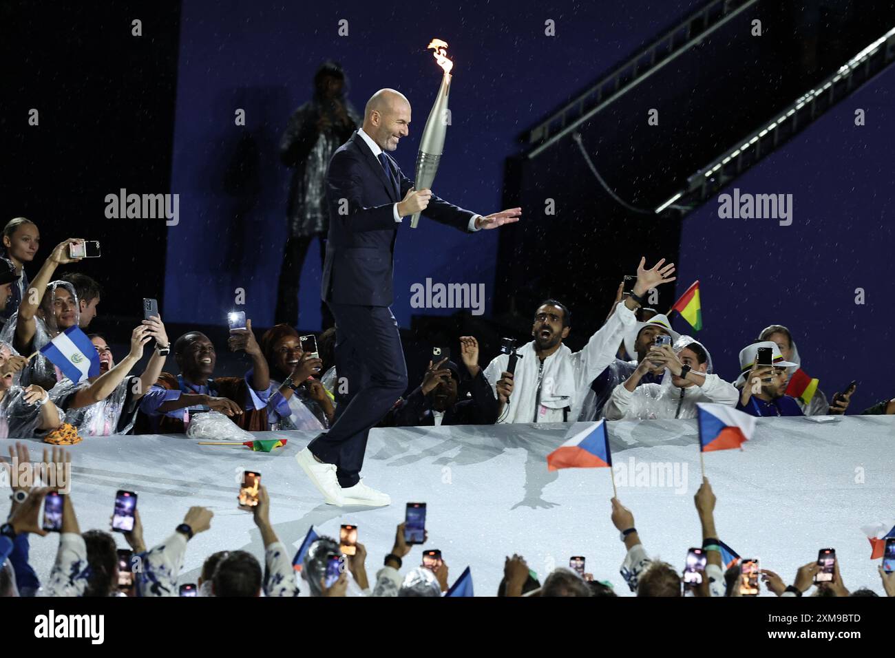 Paris, France. 26th July, 2024. Olympia, Paris 2024, opening ceremony ...
