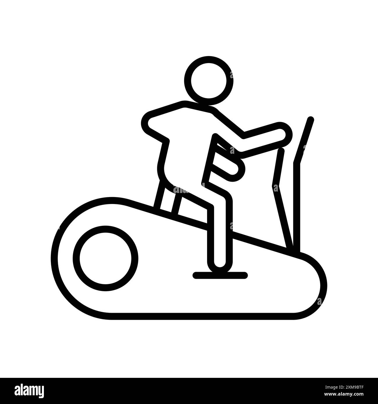 Elliptical bike icon linear logo mark set collection in black and white ...