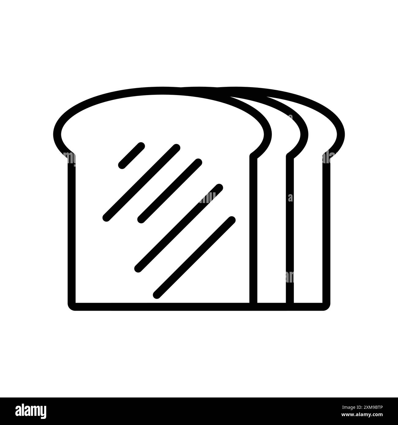 Bread slice icon linear logo mark set collection in black and white for ...