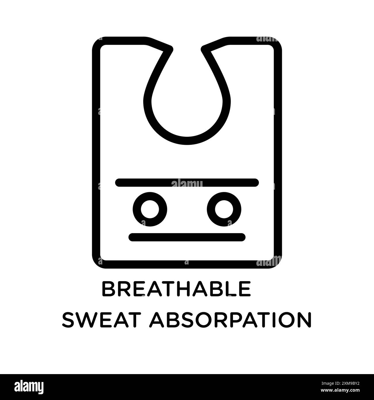 Breathable sweat absorption icon linear logo mark set collection in ...