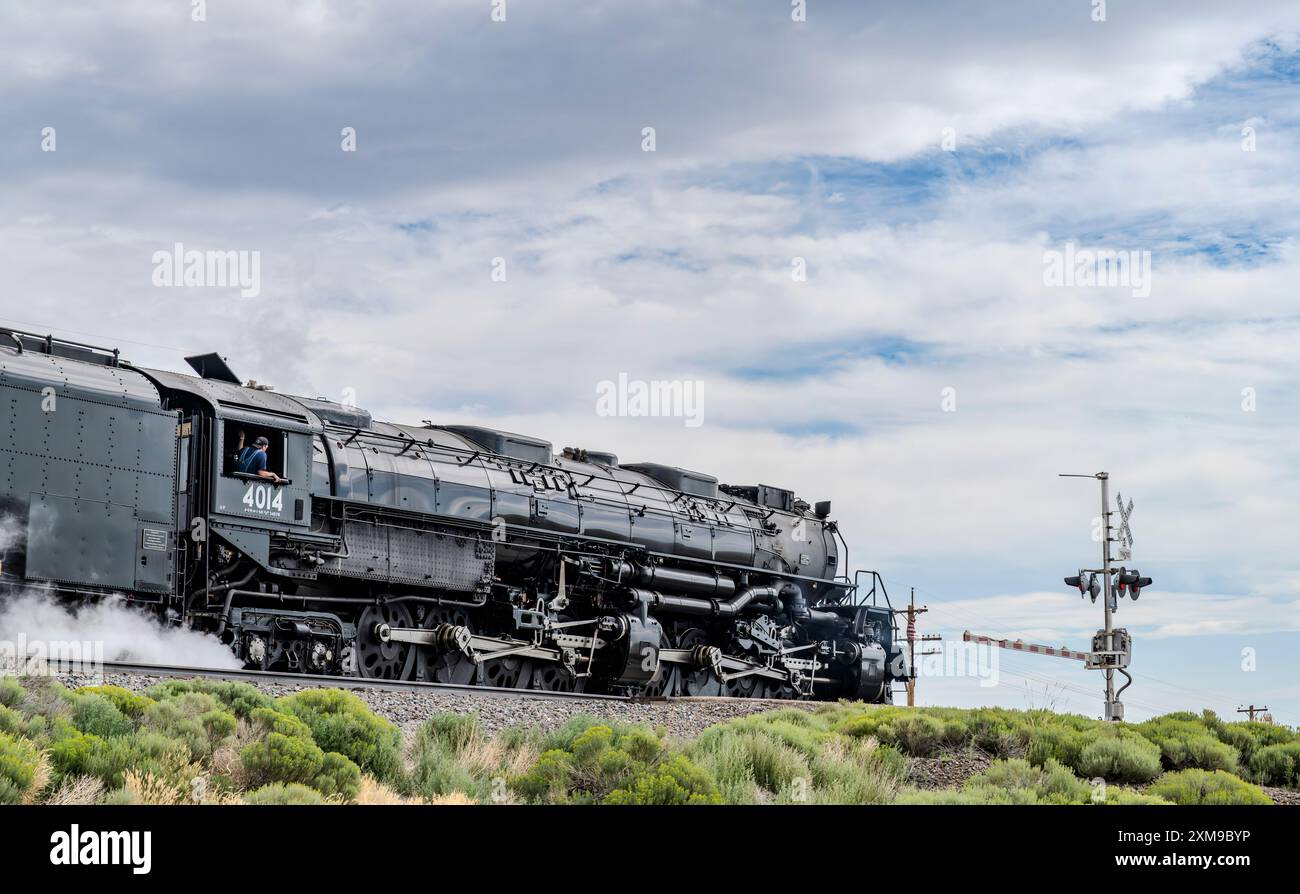Union Pacific Big Boy steam engine 4014 operating west of Hanna Wyoming Stock Photo - Alamy