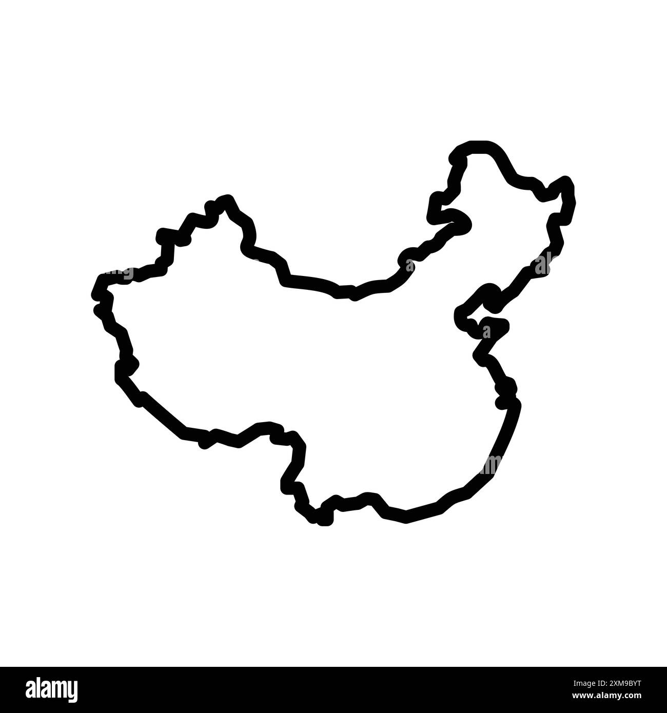 china map icon linear logo mark set collection in black and white for web Stock Vector Image ...