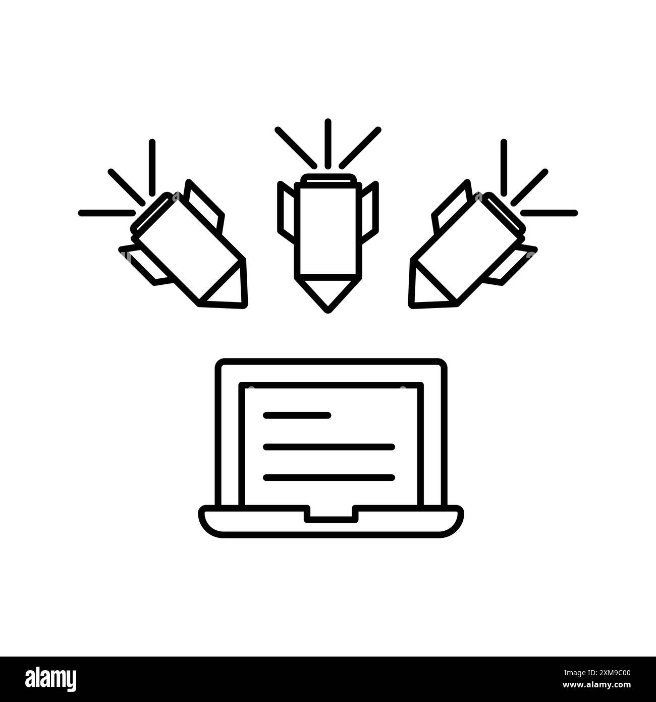 Ddos icon linear logo mark set collection in black and white for web Stock Vector Image & Art ...