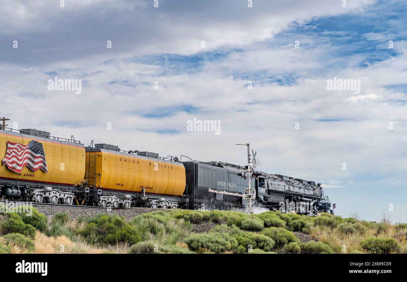 Union Pacific Big Boy steam engine 4014 operating west of Hanna Wyoming Stock Photo - Alamy
