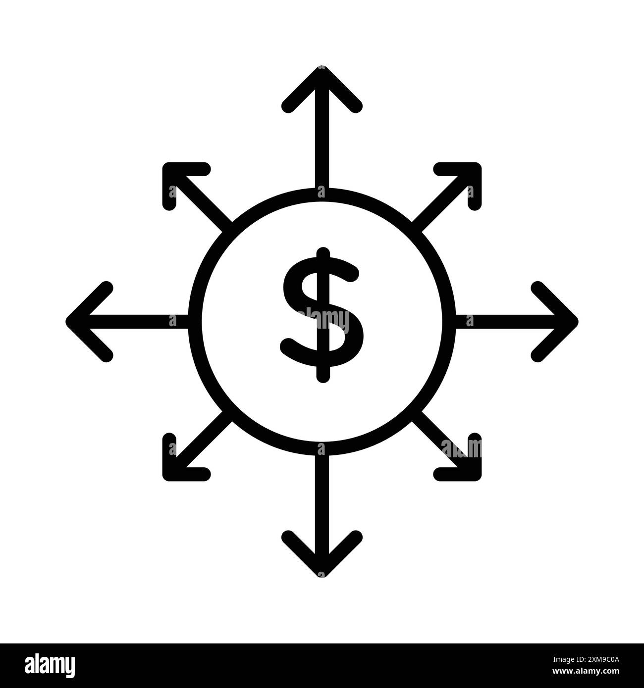 Diversified investment icon linear logo mark set collection in black ...