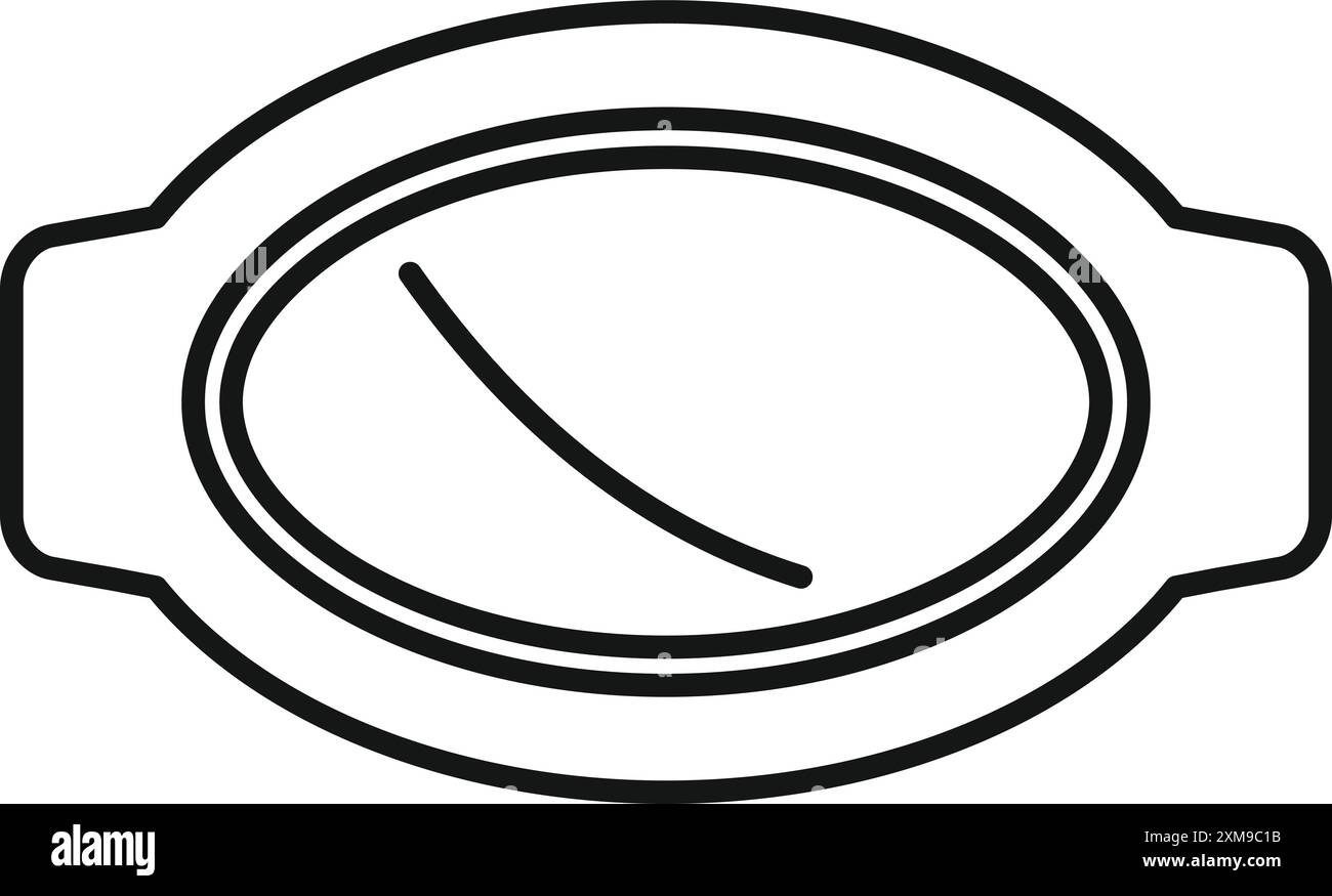 Simple black and white line drawing of a baking dish for cooking Stock ...
