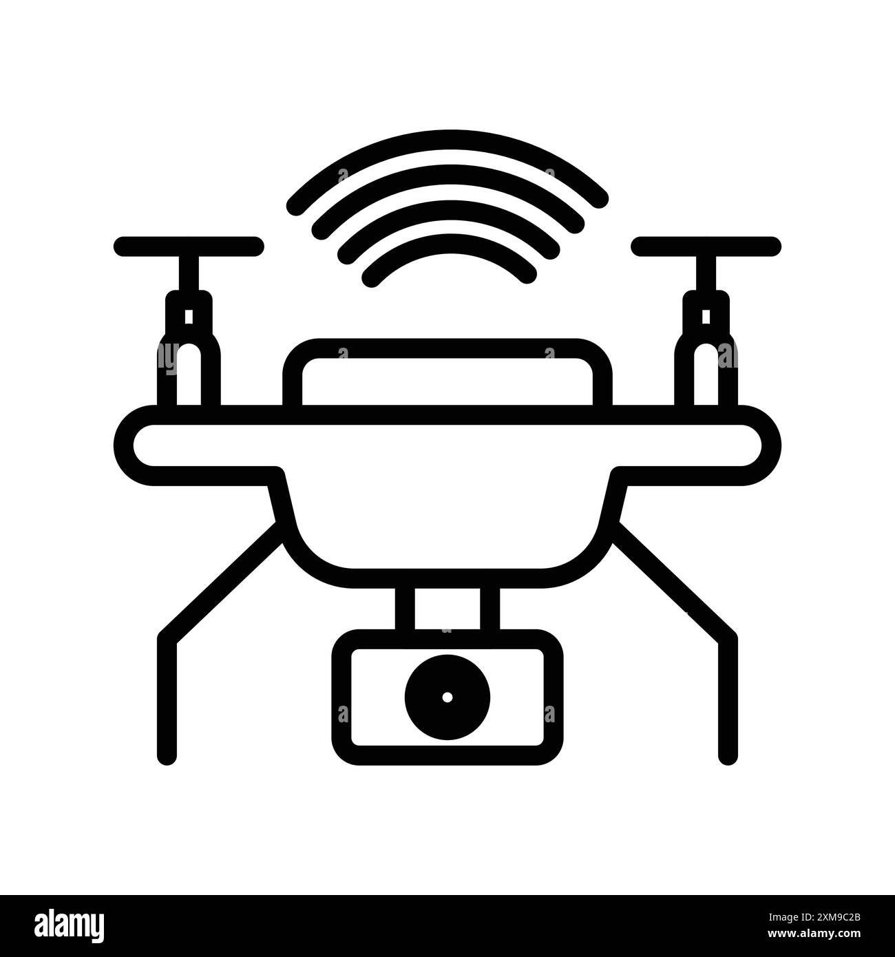 Drone Technology icon linear logo mark set collection in black and white for web Stock Vector ...