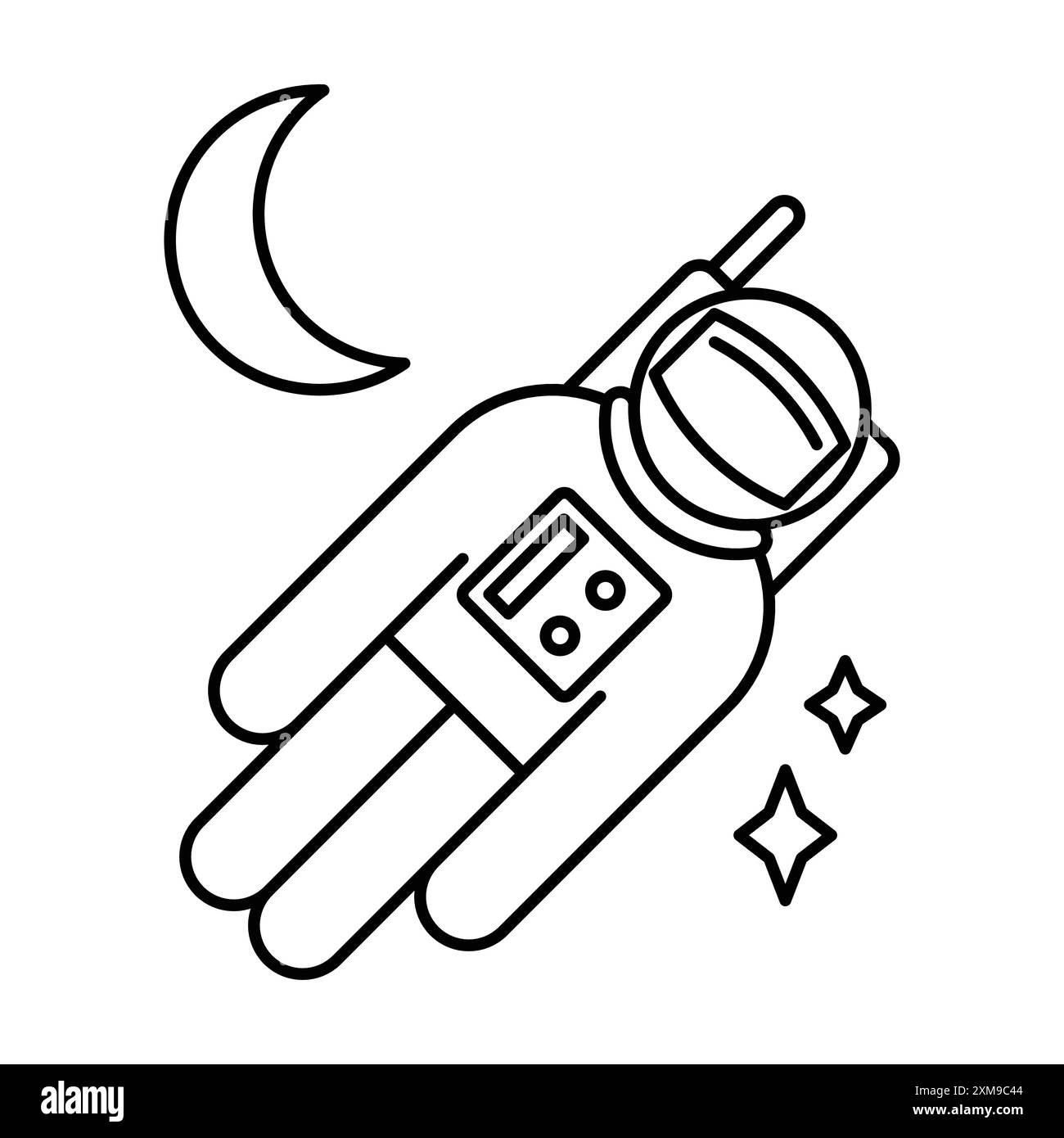Cosmonaut icon linear logo mark set collection in black and white for ...