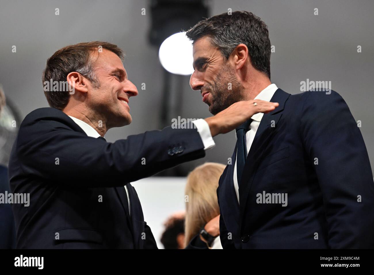 Emmanuel Macron, President of France with Tony Estanguet, President of ...
