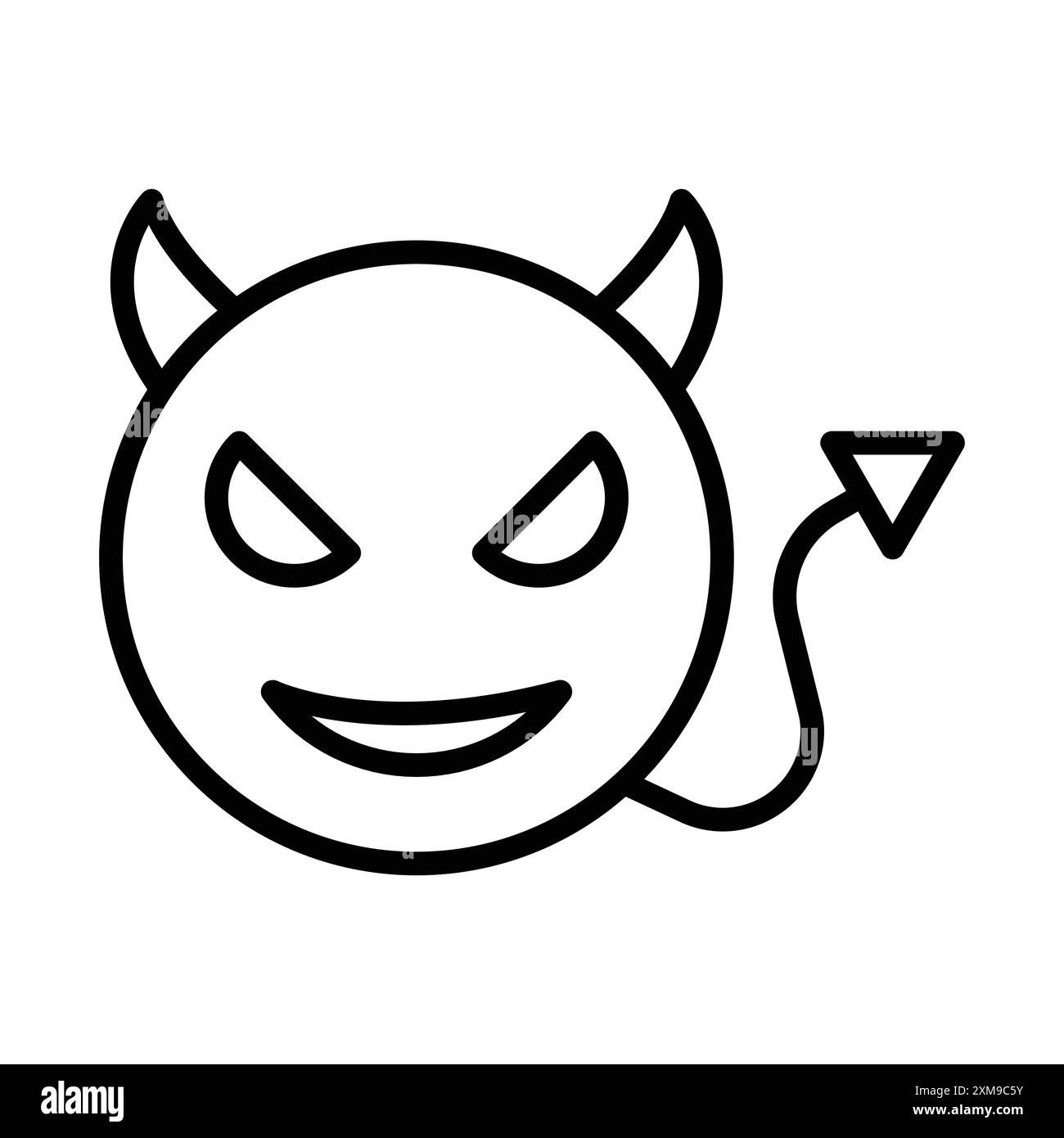Demon devil icon linear logo mark set collection in black and white for ...