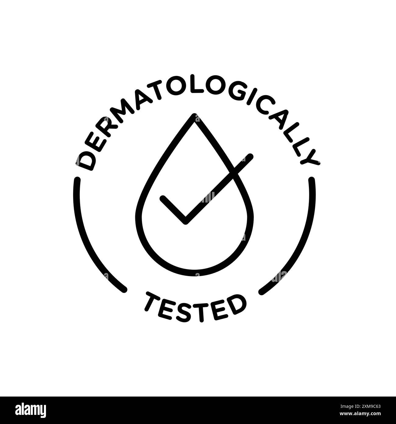 dermatologically tested icon linear logo mark set collection in black ...