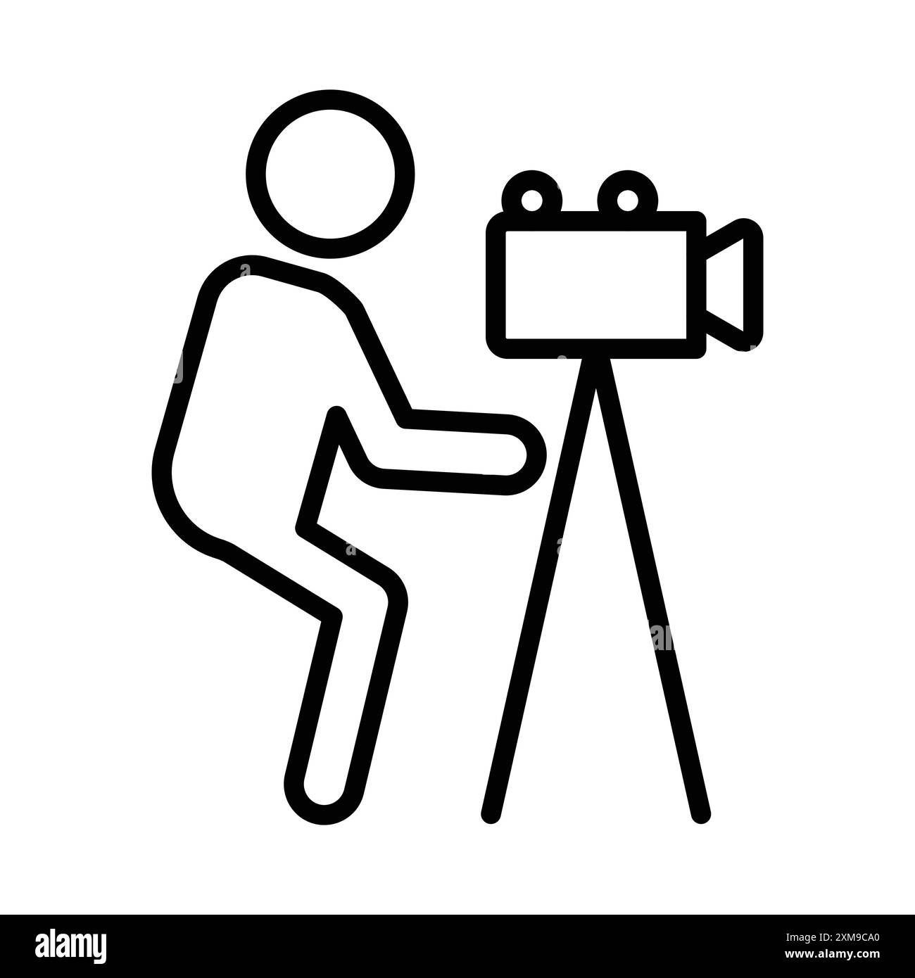 Cameraman icon linear logo mark set collection in black and white for web Stock Vector Image ...