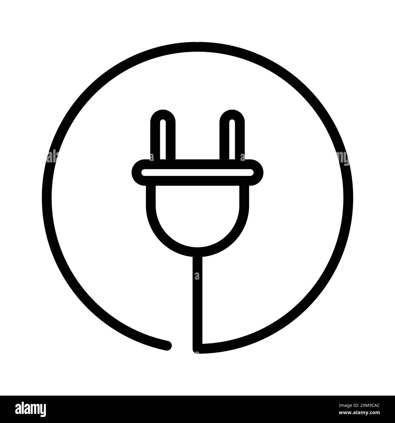 Electrical Plug Icon Linear Logo Mark Set Collection In Black And White For Web Stock Vector