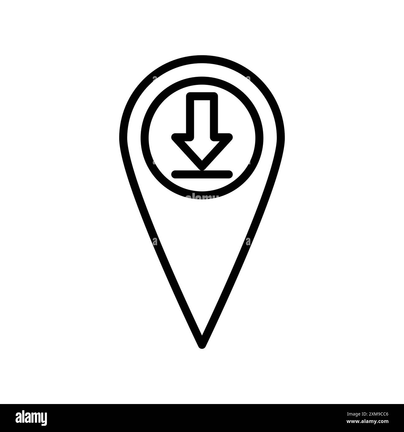 Download GPS map location icon linear logo mark set collection in black ...