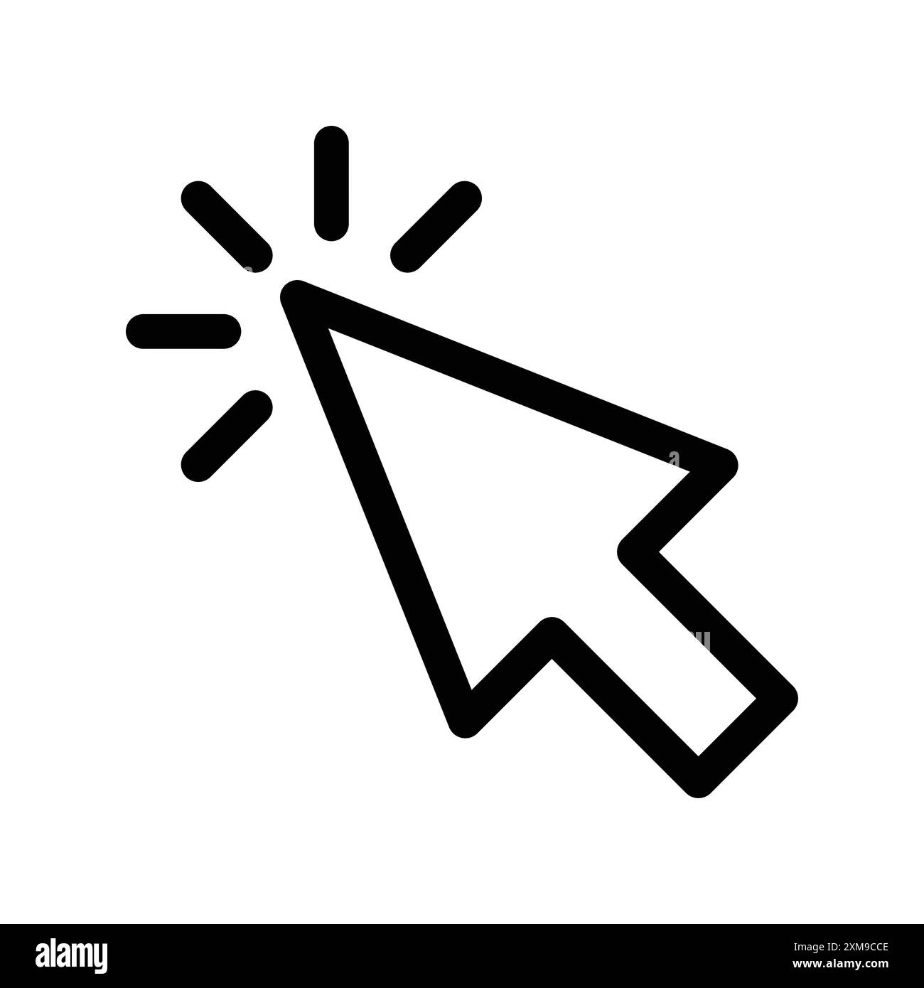 Click icon linear logo mark set collection in black and white for web ...