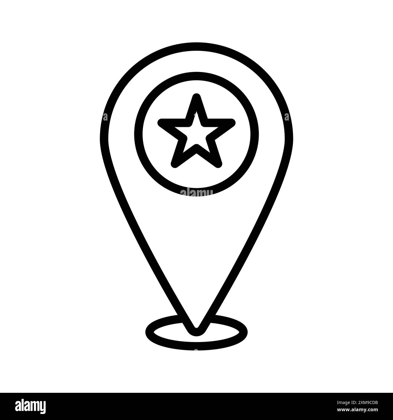 Favorite place icon linear logo mark set collection in black and white for web Stock Vector ...