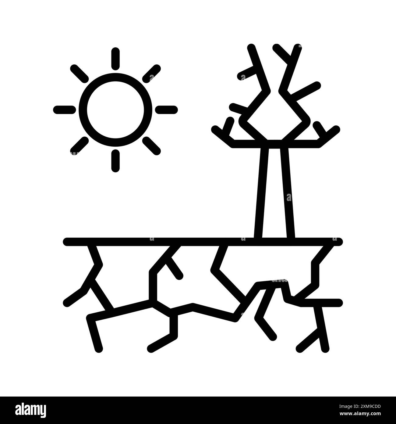 Drought icon linear logo mark set collection in black and white for web ...