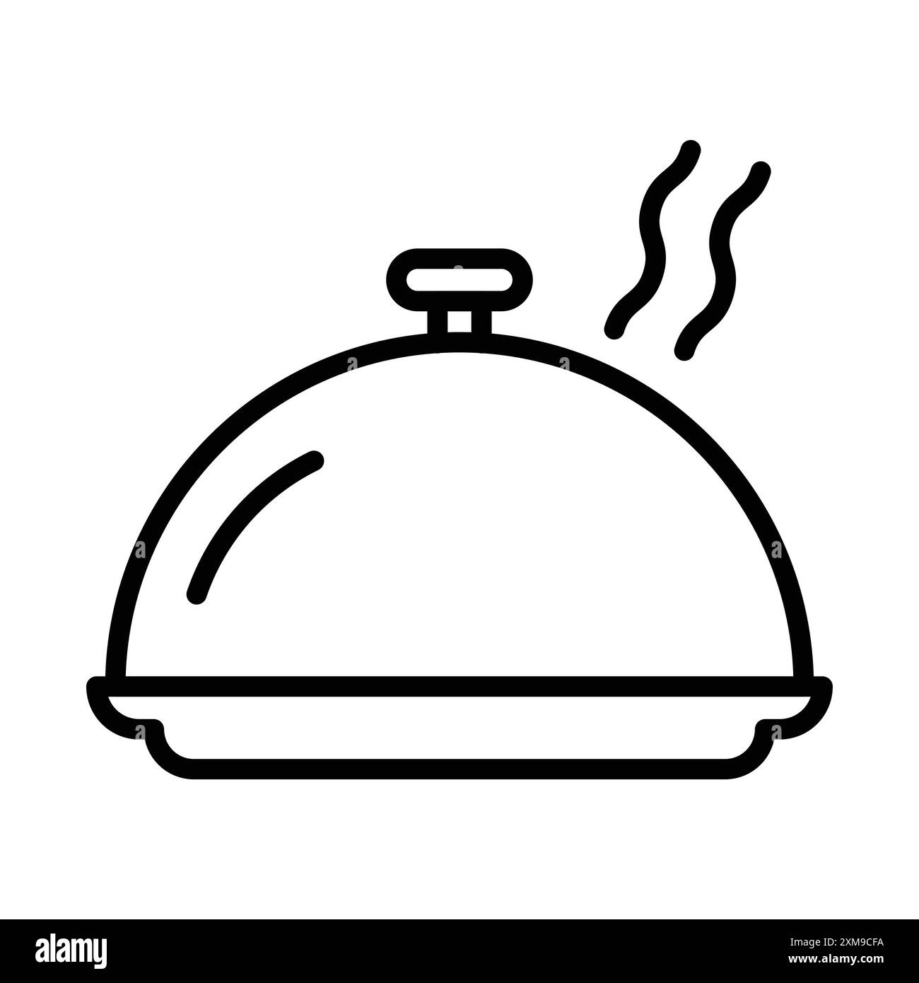 Food Tray and Cover icon linear logo mark set collection in black and ...