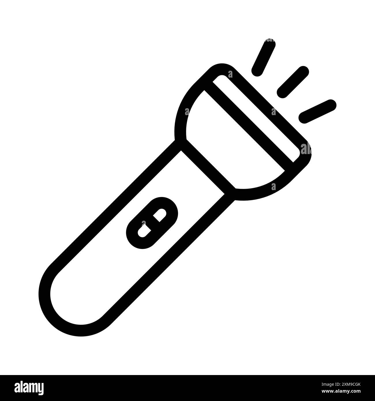 Flashlight icon linear logo mark set collection in black and white for ...