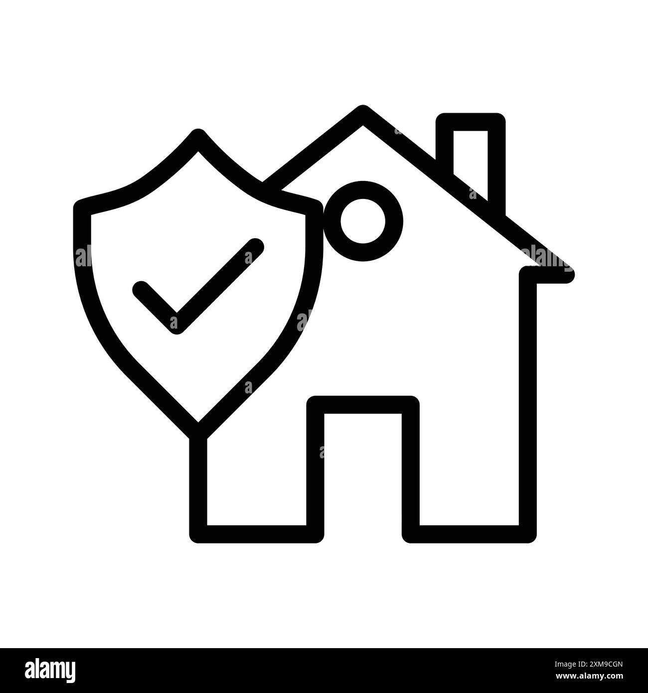 home insurance icon linear logo mark set collection in black and white ...
