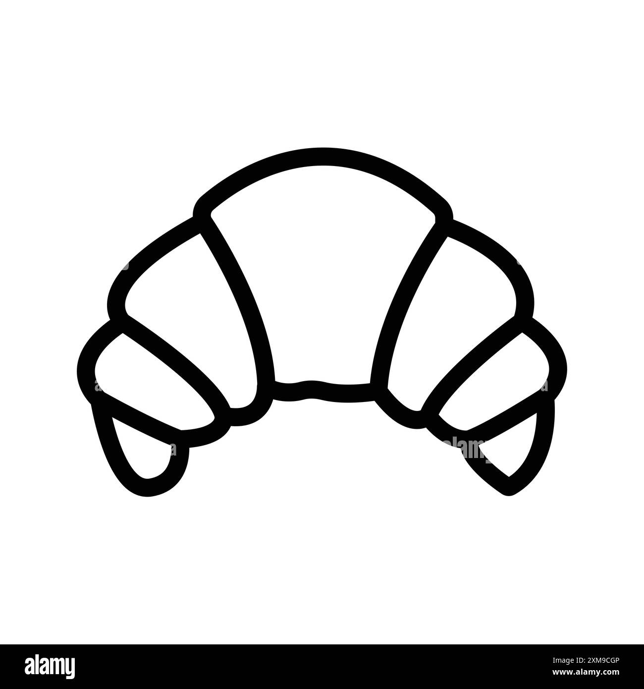 Croissant icon linear logo mark set collection in black and white for ...