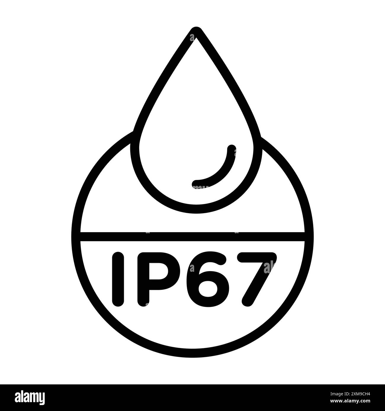 IP67 waterproof icon linear logo mark set collection in black and white for web Stock Vector ...