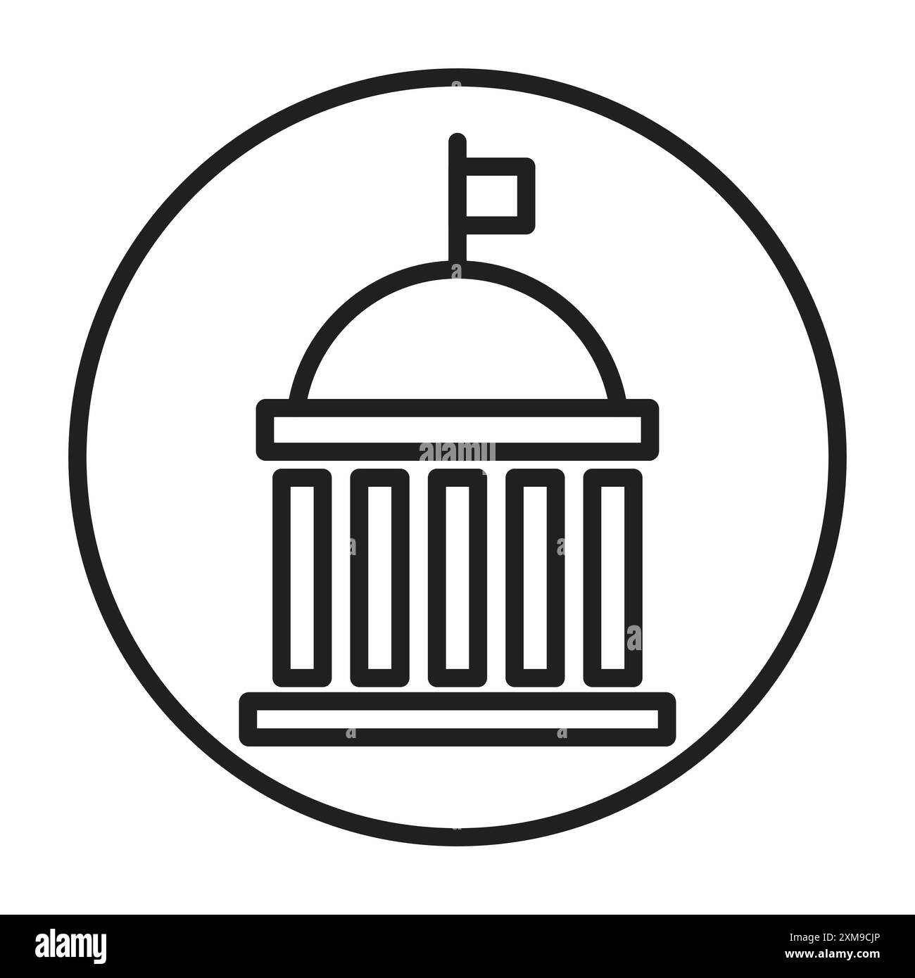 Government icon linear logo mark set collection in black and white for ...