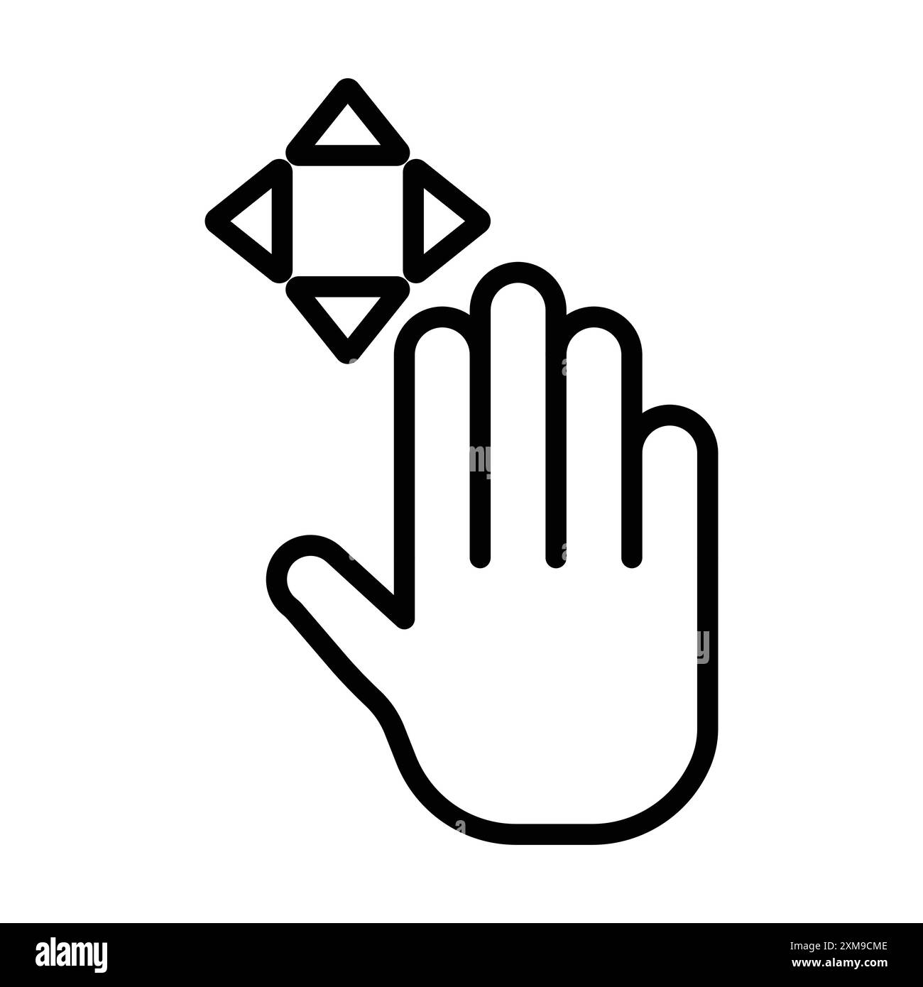 Hand, fingers, gesture, swipe, rotate icon linear logo mark set ...