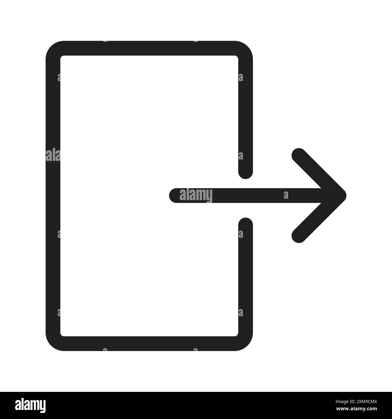 Logout Exit Icon Linear Logo Mark Set Collection In Black And White For