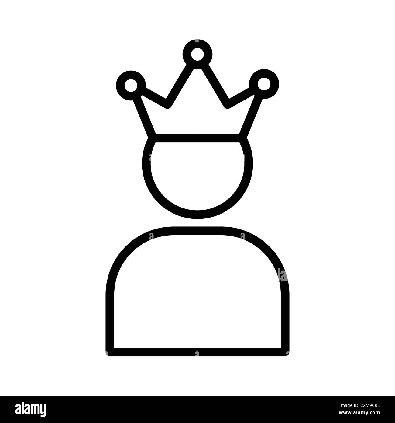 King icon linear logo mark set collection in black and white for web ...