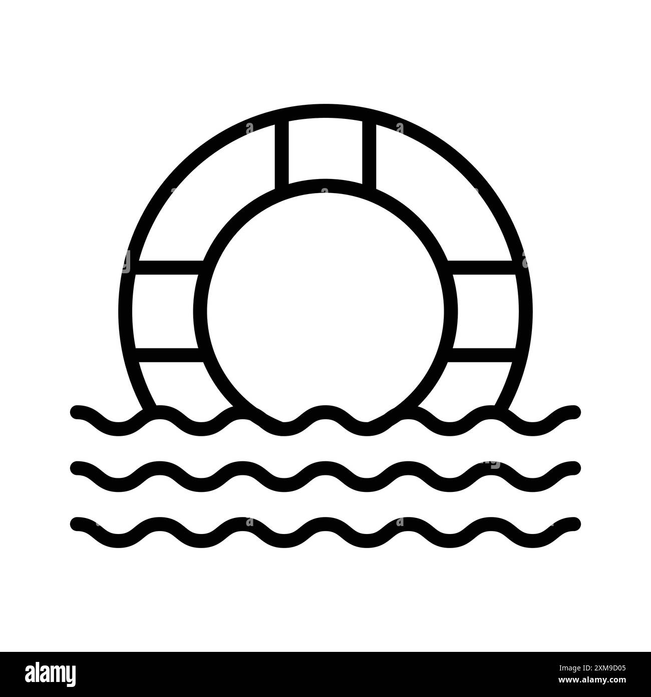 Lifebuoy ring icon linear logo mark set collection in black and white ...