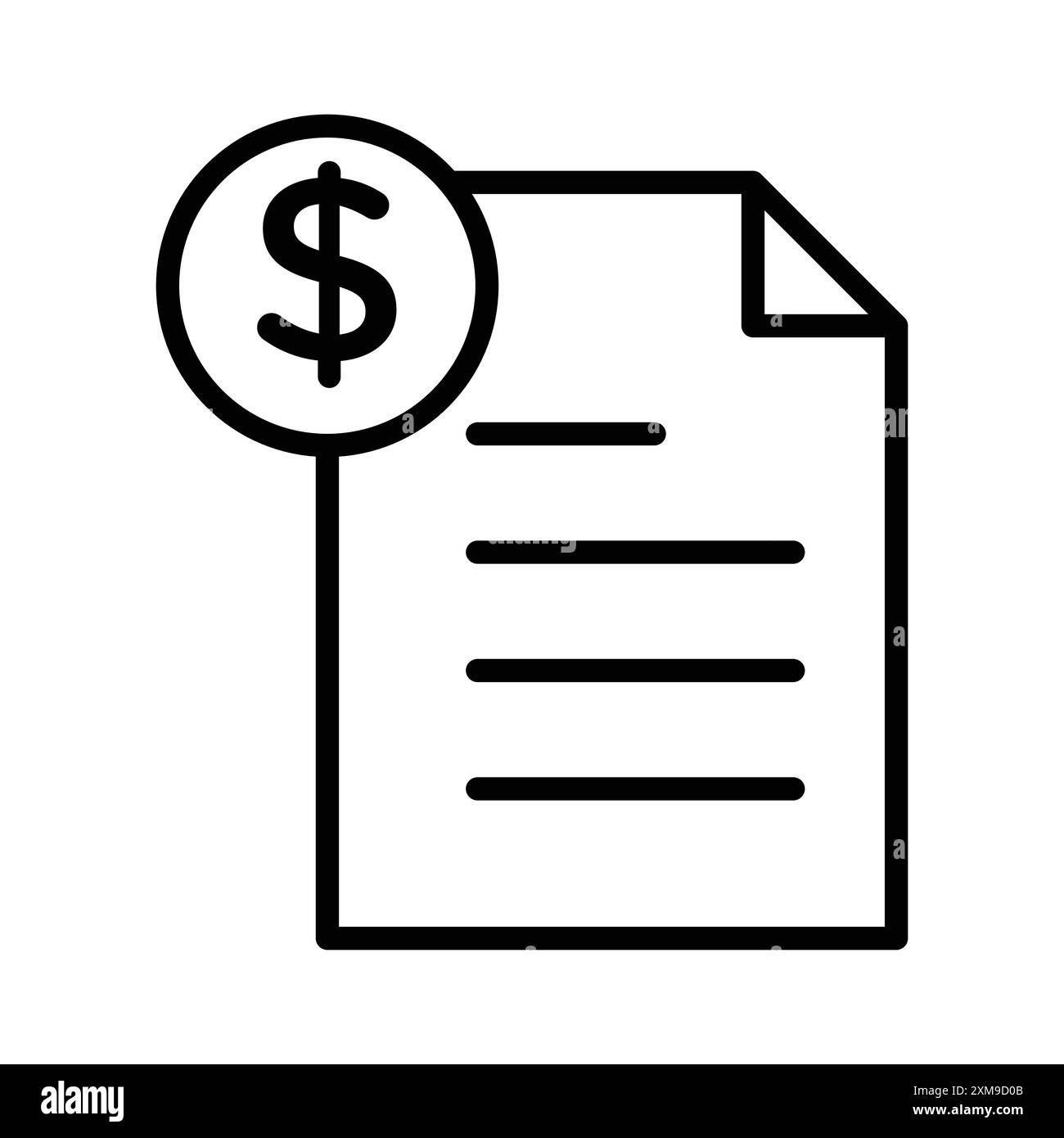 Invoice document icon linear logo mark set collection in black and white for web Stock Vector ...