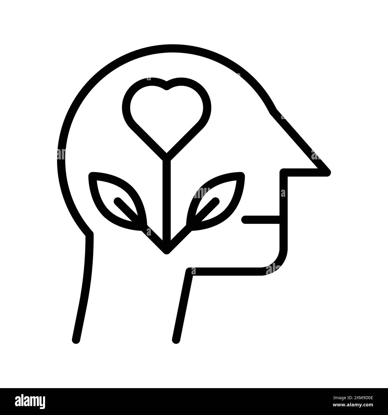 Mental health icon (2) linear logo mark set collection in black and ...