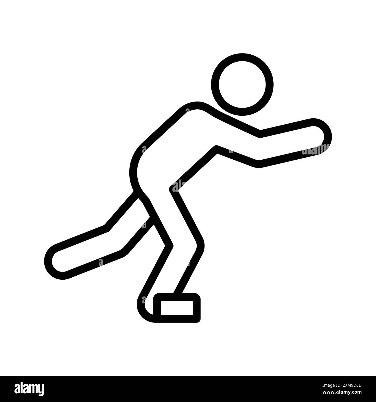 Man tripping icon linear logo mark set collection in black and white for web Stock Vector Image ...