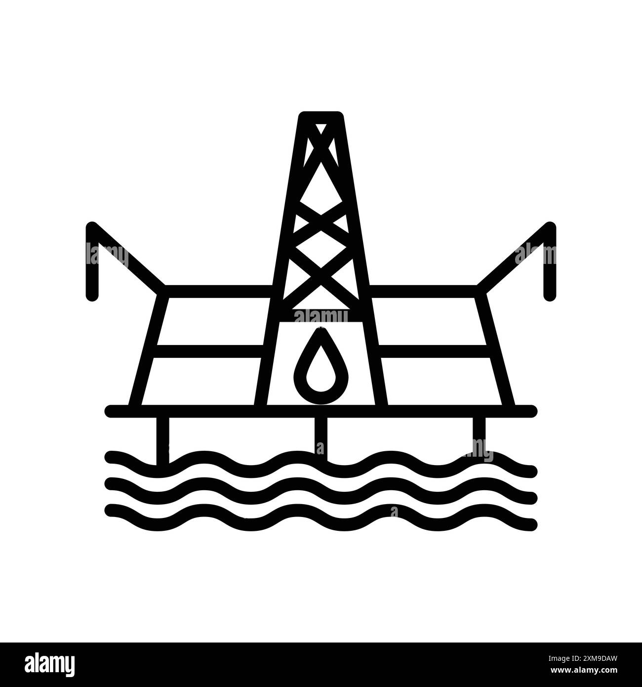 Oil platform icon linear logo mark set collection in black and white for web Stock Vector Image ...