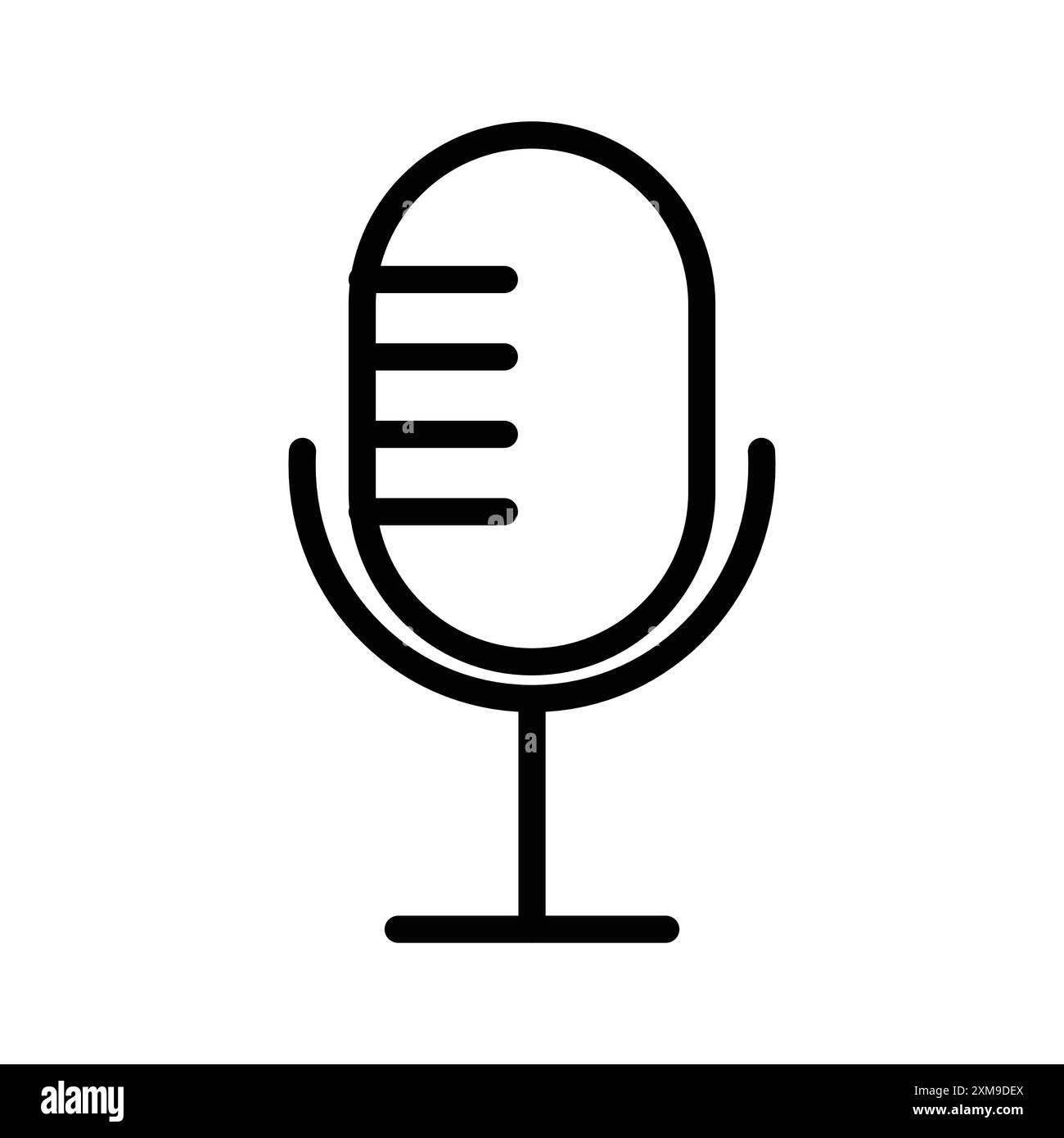 Mic button icon linear logo mark set collection in black and white for ...