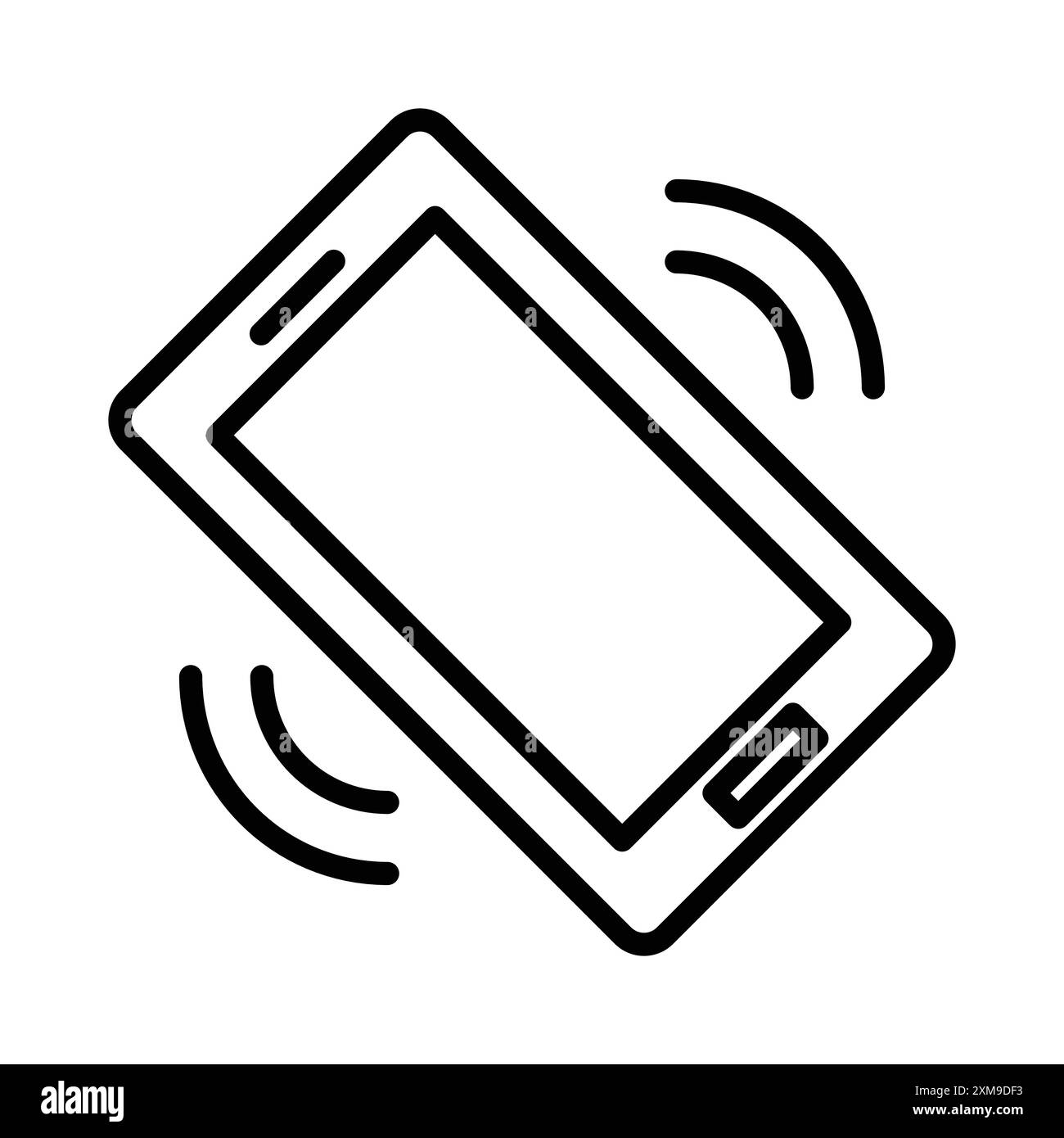 Mobile phone vibrating icon linear logo mark set collection in black ...