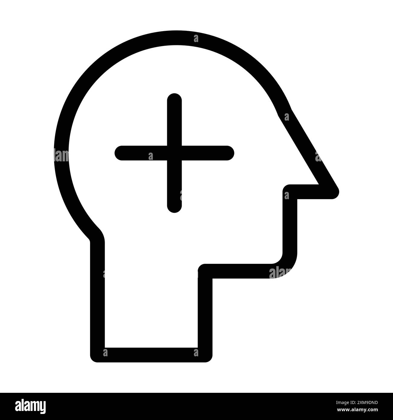 Mental Health icon linear logo mark set collection in black and white ...