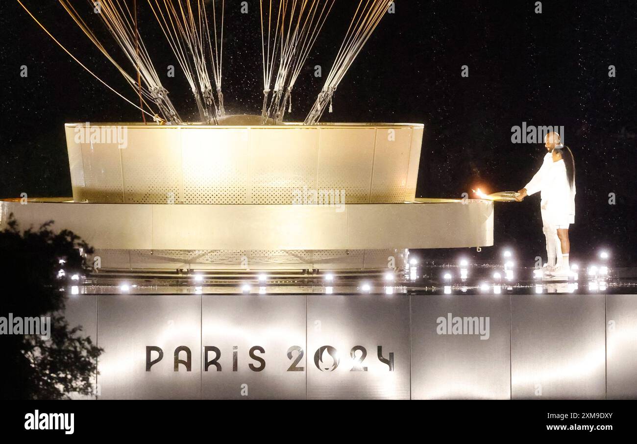 Paris, France. 26th July, 2024. Olympia, Paris 2024, opening ceremony ...