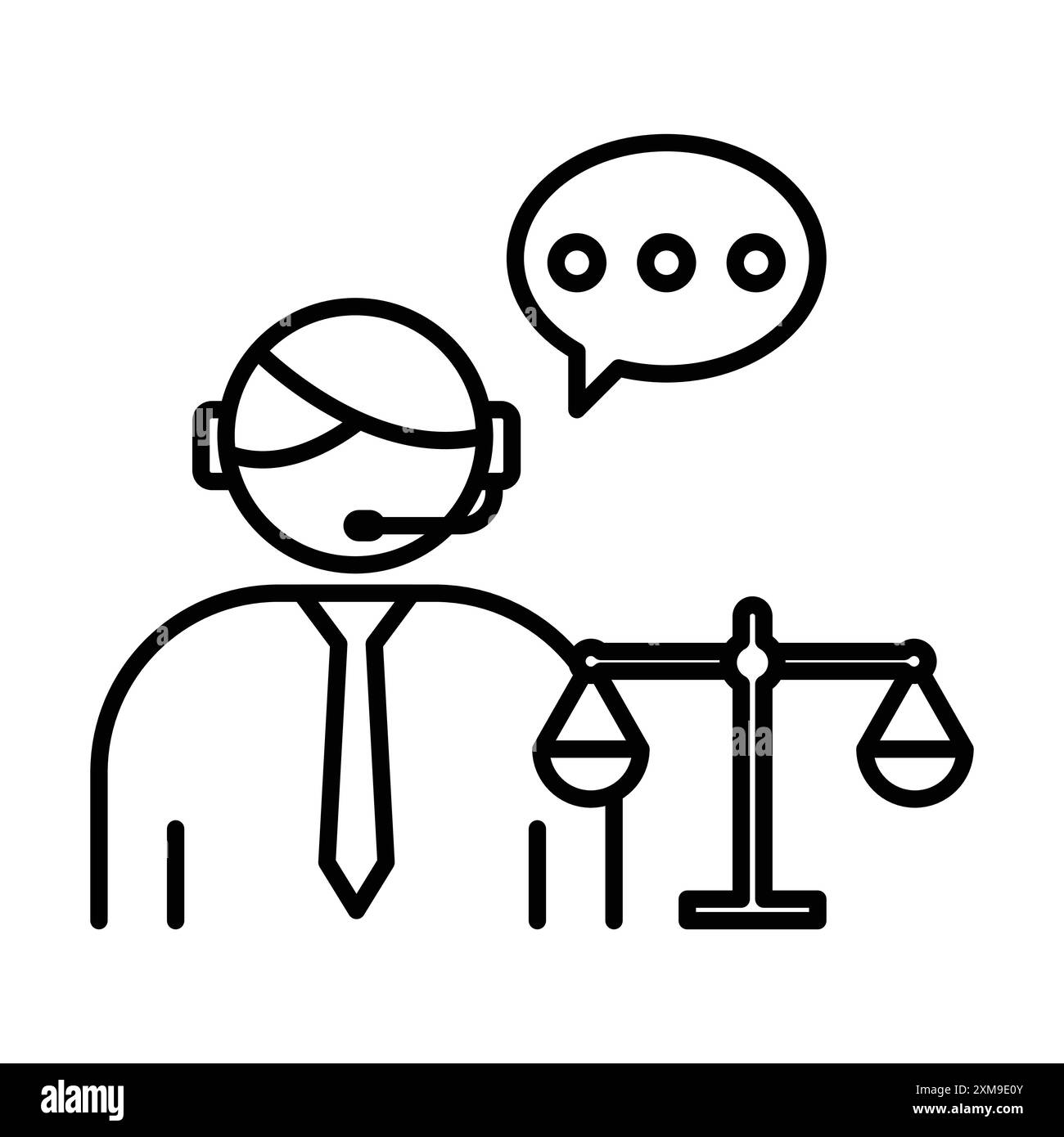 Legal advice icon linear logo mark set collection in black and white ...